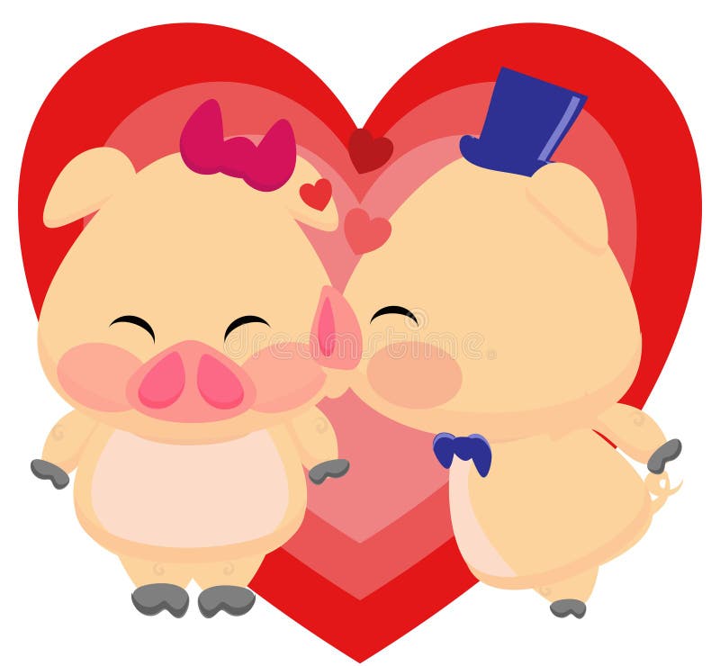 Pig Romance stock vector. Illustration of passion, hearts - 6355499