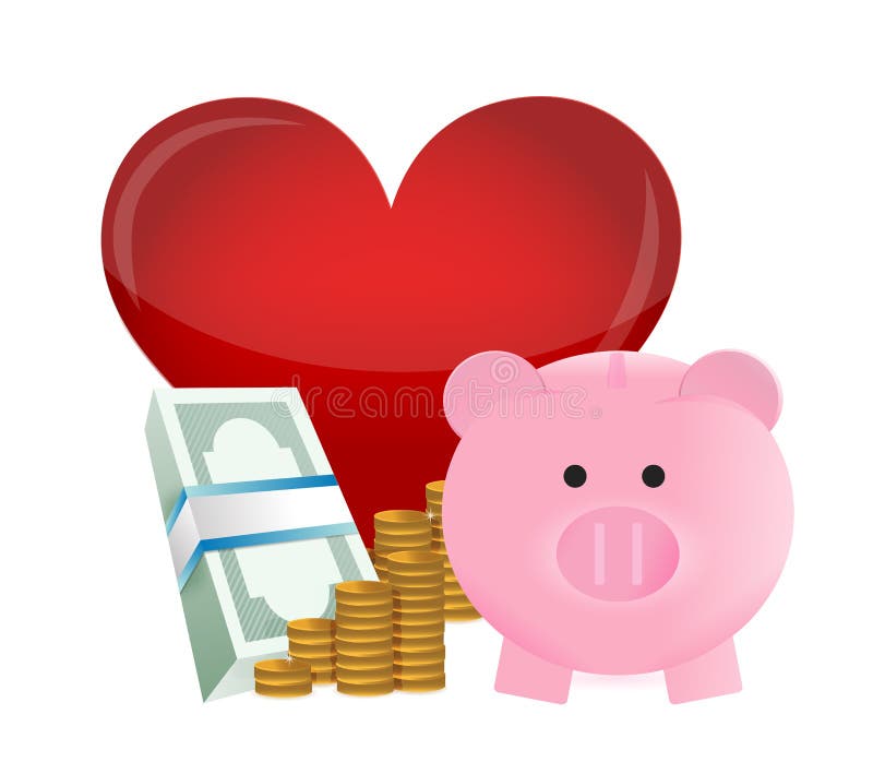 Love Vs Money Icon Decision Illustration Design Stock Illustration ...
