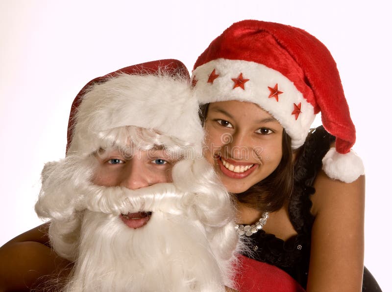 Loving santa stock photo. Image of happy, mustache, romantic - 10983448