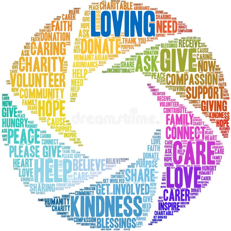 Loving Word Cloud stock vector. Illustration of donation - 146647609