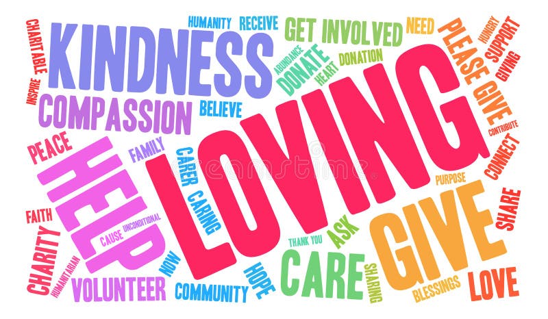 Loving Word Cloud stock vector. Illustration of contribute - 88518893