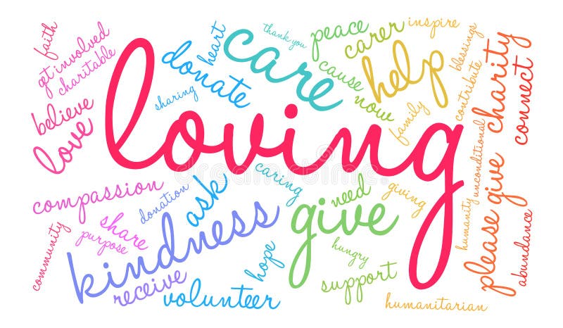Loving Word Cloud stock illustration. Illustration of giving - 98545679