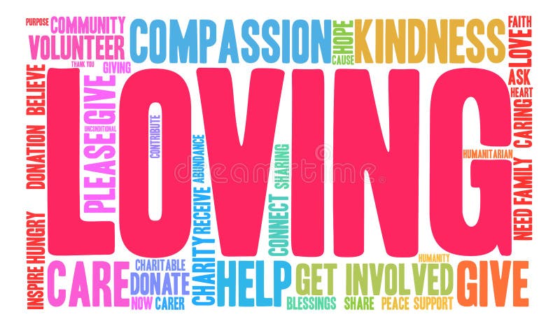 Loving Word Cloud stock illustration. Illustration of giving - 98545679