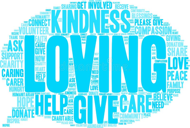 Loving Word Cloud stock illustration. Illustration of donate - 102592921