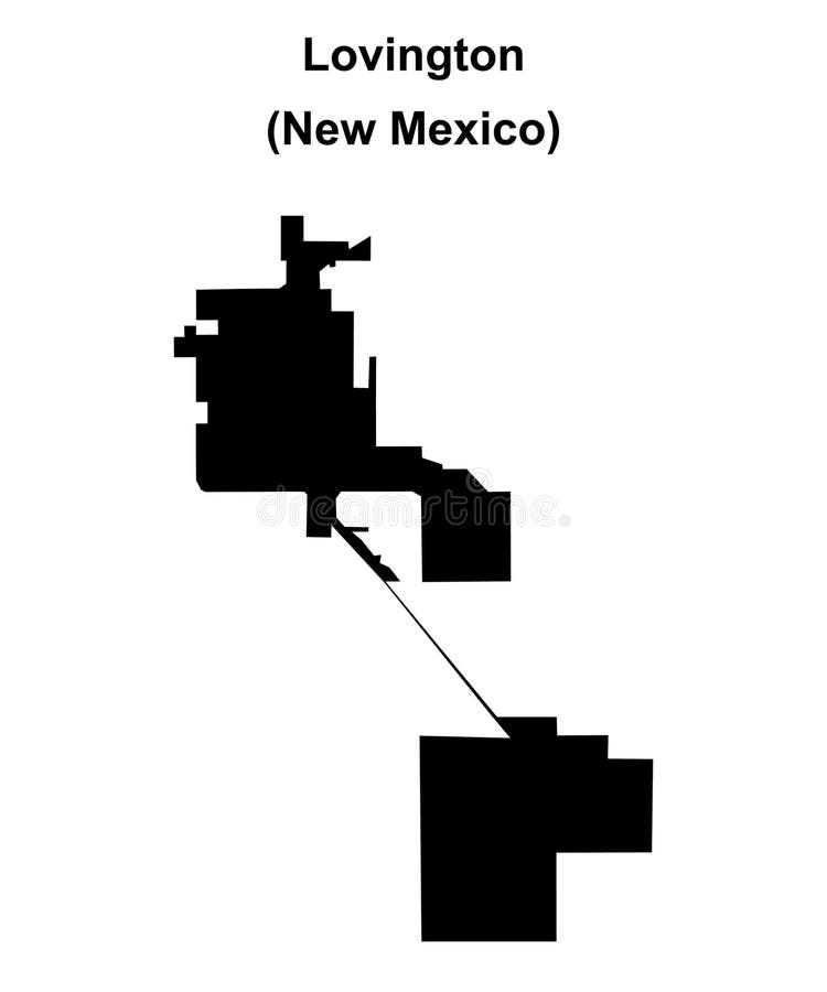 Lovington outline map stock vector. Illustration of lovington - 357488009