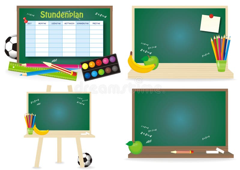 Lovlely Background with Pencils and Timetable Stock Illustration ...