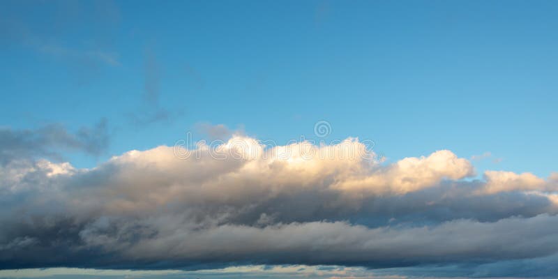 Low Altitude Stratocumulus Cloud Under Blue Sky, Panoramic Nature ...