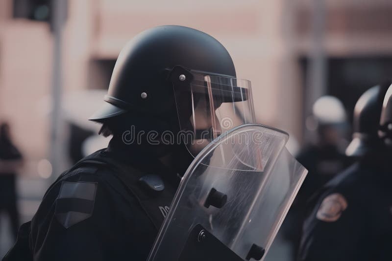 Low Angle of Anonymous Police Soldiers in Protective Uniforms and ...