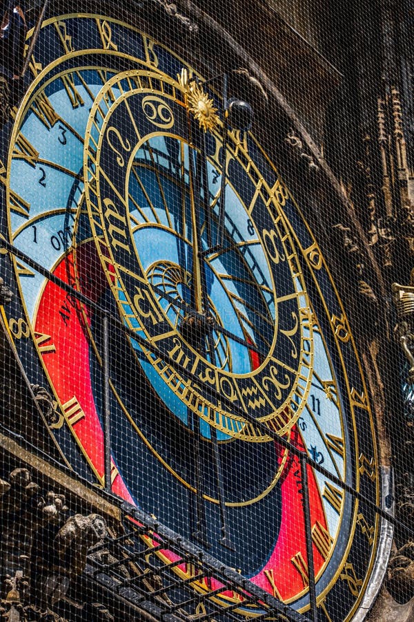 Low Angle of an Astronomical Clock in Prague, Czechia Stock Photo ...