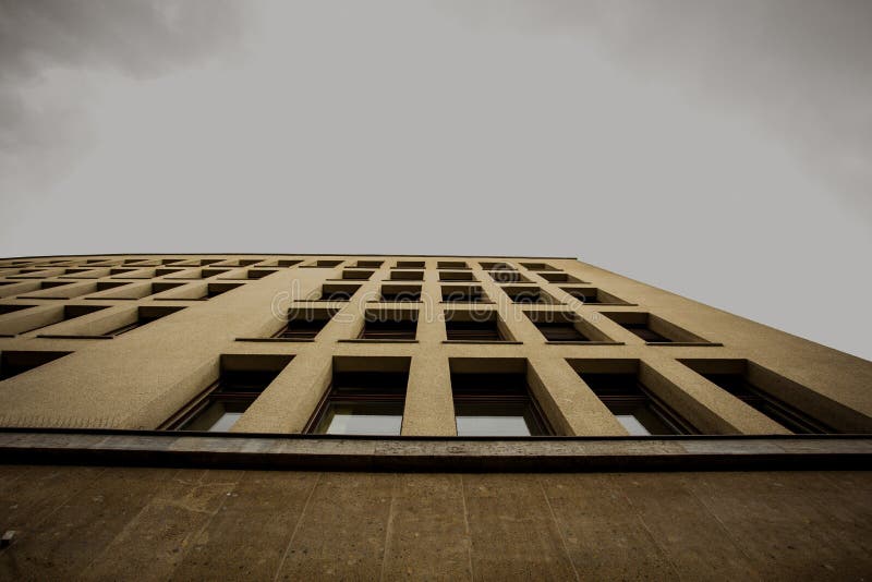 Low Angle of a Beige Building with Windows Stock Photo - Image of ...