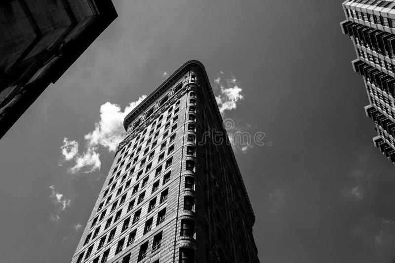 Low Angle Black and White Shot of the Flatiron Building in NYC ... Low Angle Black and White Shot of the Flatiron Building in NYC ...