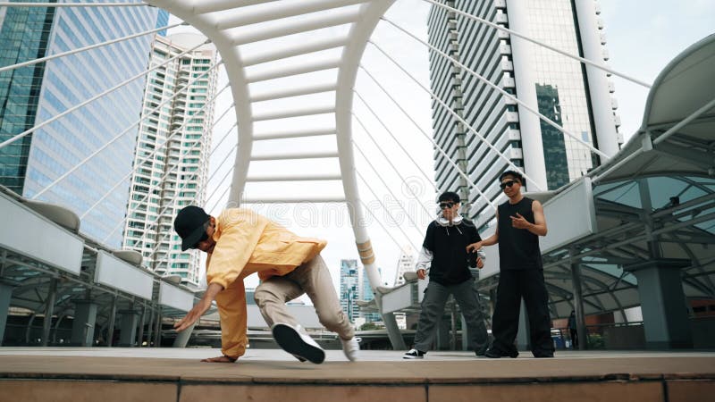 Low Angle Camera of Happy Hipster Dancing while Looking at Camera ...