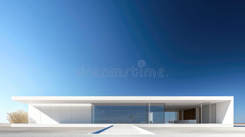 Low Angle Camera of White Minimalist Architectural Building with Sky ...