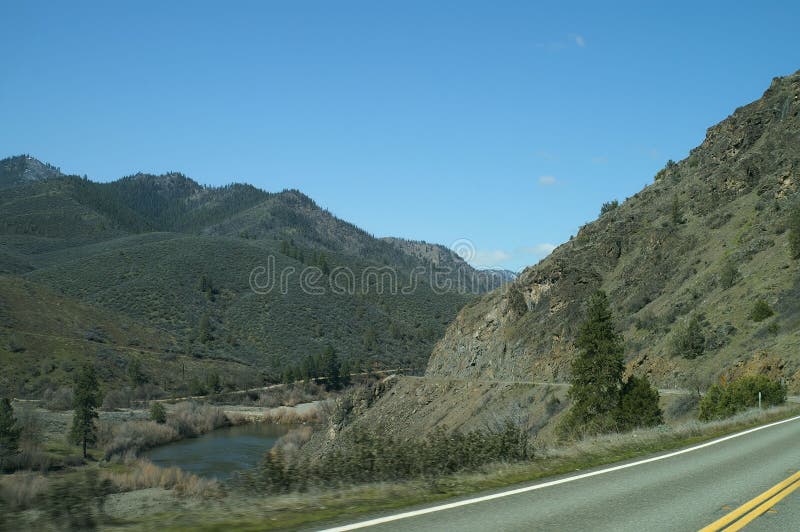 Low-angle of Central California View with Forested Mountains from a ...