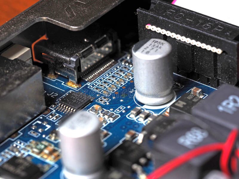 Video Card Chip Showing the Board and Capacitors Stock Photo - Image of ...