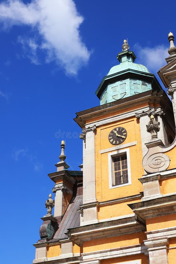 Kalmar cathedral stock photo. Image of time, yellow - 196033252