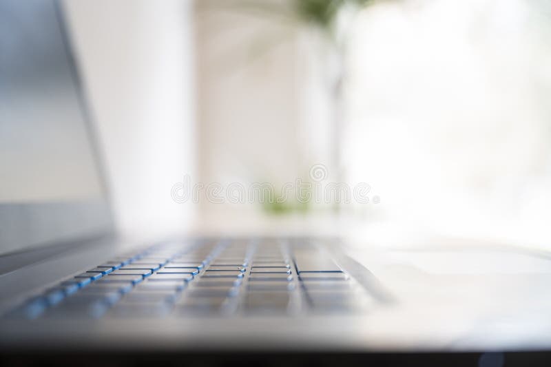 Low Angle Close Up View of a Laptop Computer Keyboard Stock Image ...