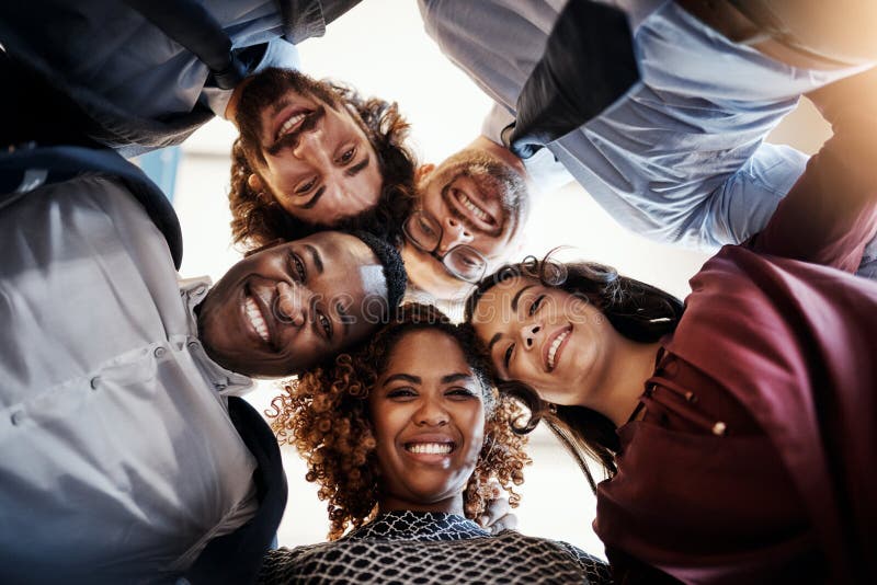 Low Angle, Diversity and Group of People in Portrait for Collaboration ...