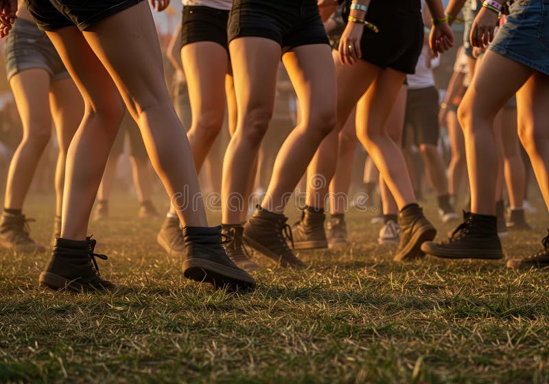 Low Angle Dynamic Motion Blur Shot of Multiple Dancing Feet Creating ...