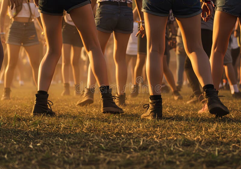 Low Angle Dynamic Motion Blur Shot of Multiple Dancing Feet Creating ...