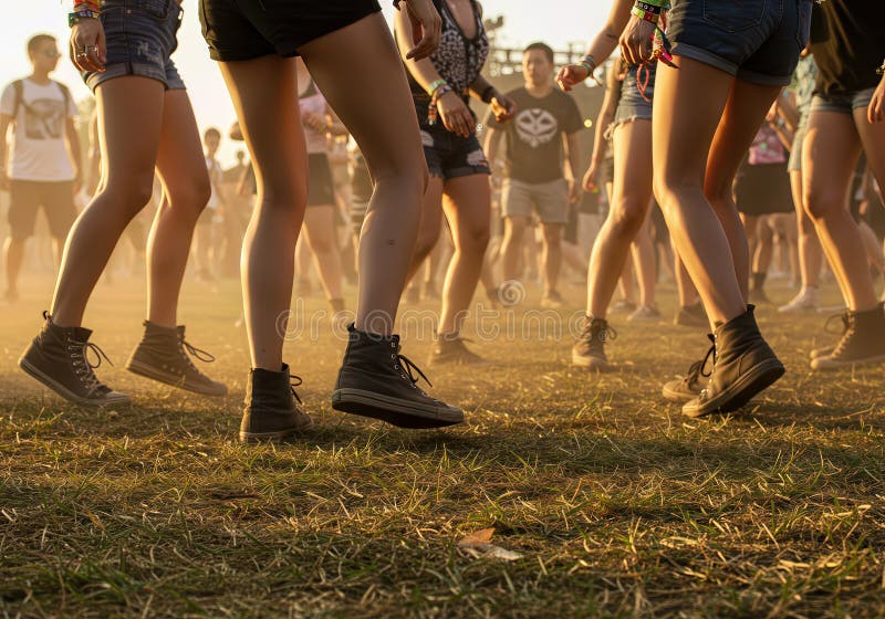 Low Angle Dynamic Motion Blur Shot of Multiple Dancing Feet Creating ...