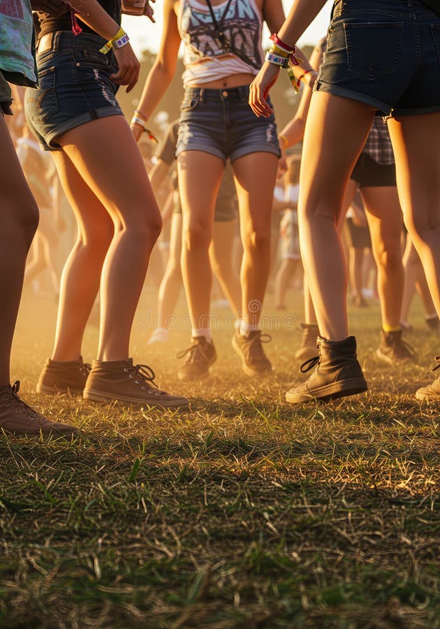 Low Angle Dynamic Motion Blur Shot of Multiple Dancing Feet Creating ...