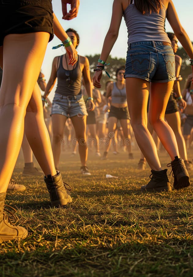 Low Angle Dynamic Motion Blur Shot of Multiple Dancing Feet Creating ...