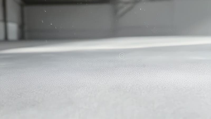 Bright Indoor Scene Featuring Concrete Floor with Scattered Particles ...