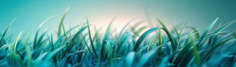 Low Angle on Grass, Geometric Abstract Digital, Bold Lines and Colors ...