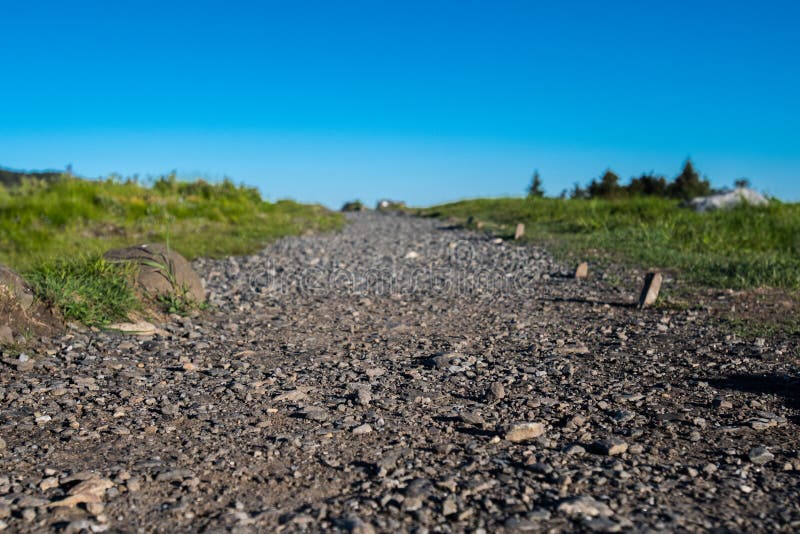 Low Angle of Gravel Covered Trail Stock Photo - Image of hiking ...