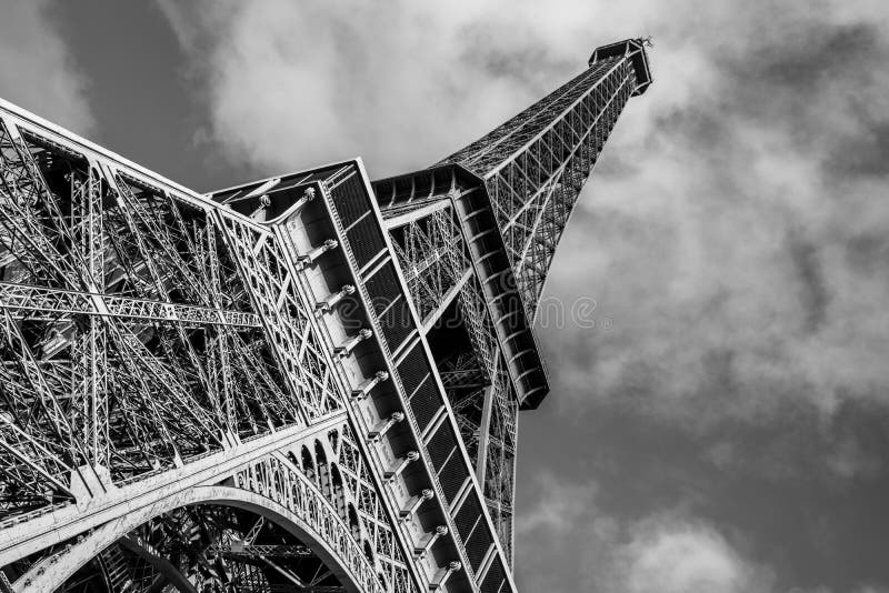 Low-angle Greyscale Shot of the Eiffel Tower in Paris, France Stock ...