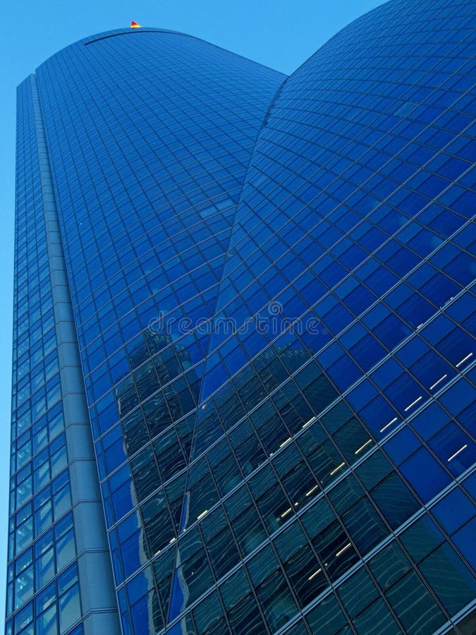 Low Angle of a High-rise Skyscraper Building in Madrid. Editorial ...