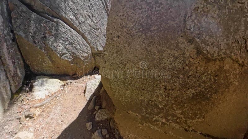 Low Angle of Hiking through Rocks Stock Footage - Video of rocks, tree ...