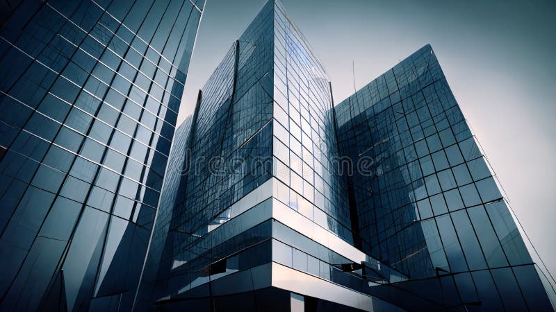 Low Angle Image of Typical Contemporary Office Towers. Generative AI ...