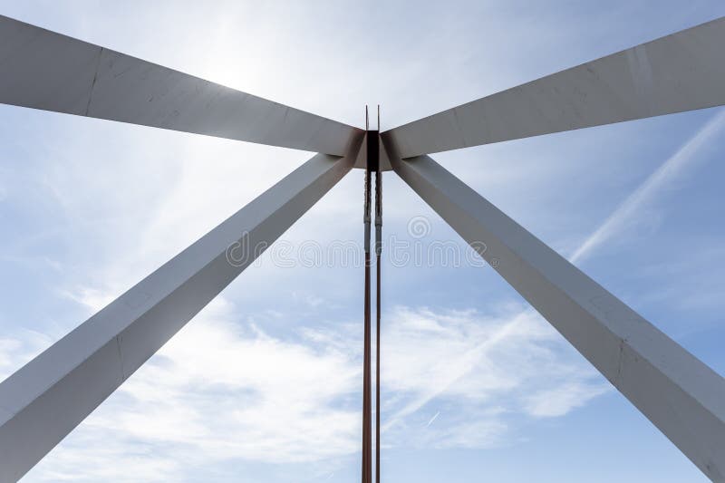Low Angle Image of the Metal Structure of a Small Bridge for Road ...