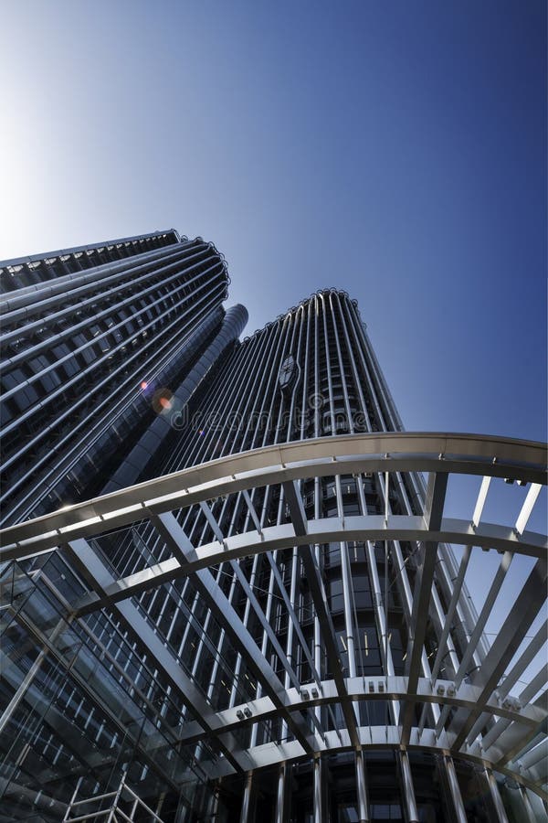 Low Angle Image of an Office Tower with a Dark Glass and Stainless ...