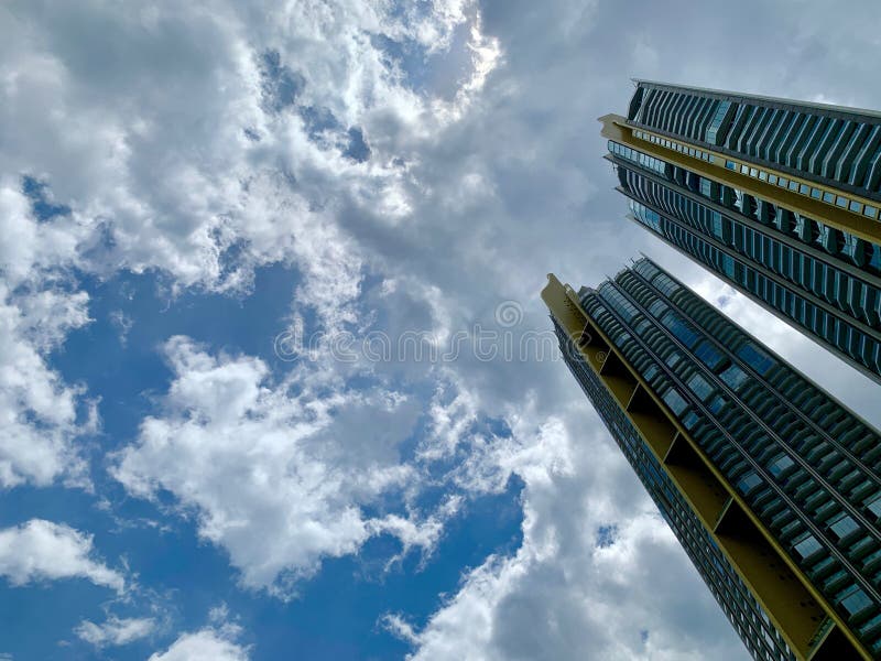 Low Angle Image of Tall Buildings on the Sky Background Stock Image ...