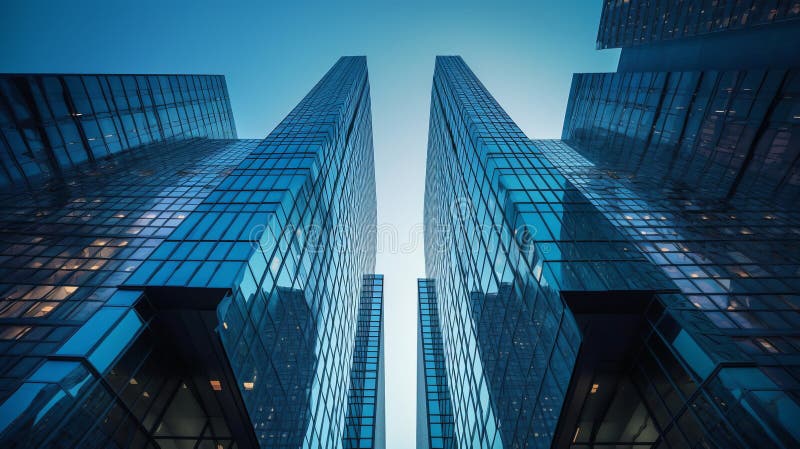 Low Angle Image of Typical Contemporary Office Towers. Generative AI ...