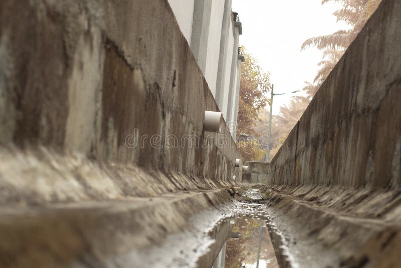 Low-angle Images of the Urban Drainage System. Stock Photo - Image of ...