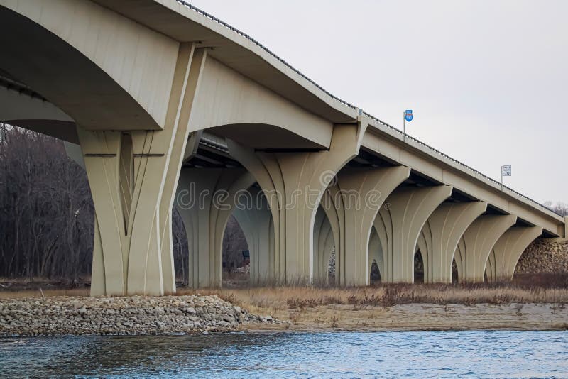 Low-angle of an Interstate Bridge Spanning the Mississippi River Stock ...