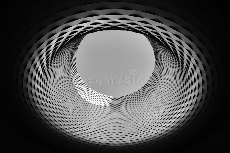 Low Angle of Messe Basel Building, Called City Lounge Shot in Grayscale ...