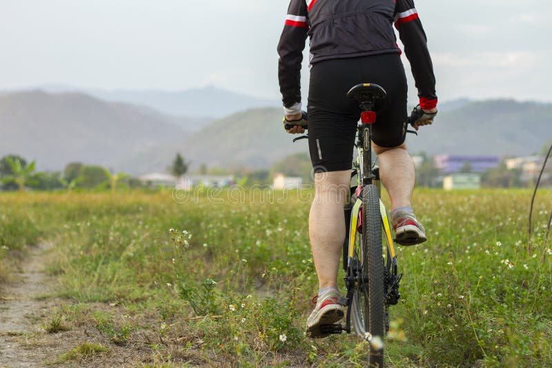 The Low Angle of a Mountain Bike Cyclist Stock Photo - Image of ...