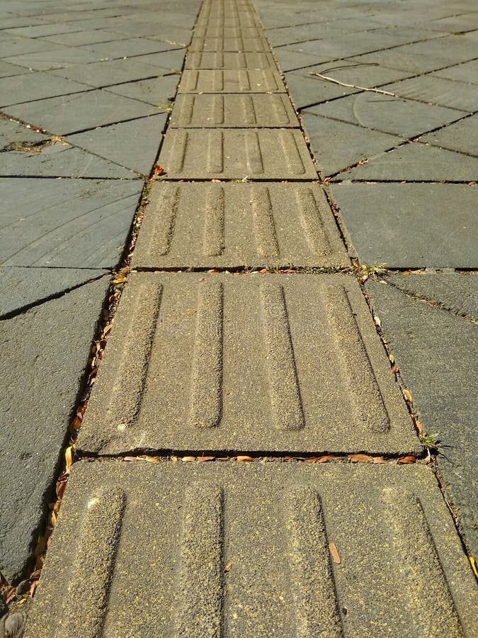 Yellow Blind Guide Tactile Paving Stock Photo - Image of pattern ...