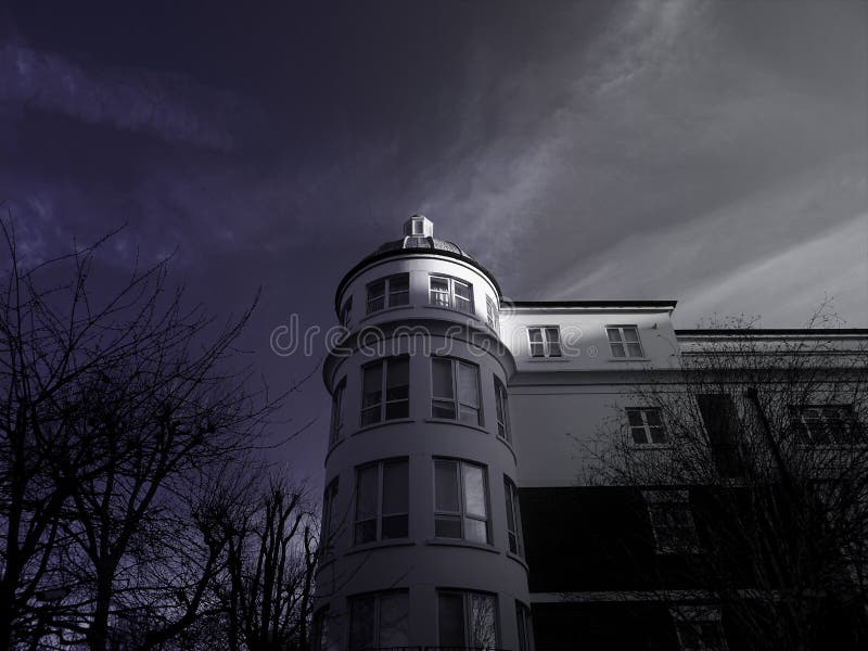 Low Angle Photo Of White Painted House Stock Image - Image of mansion ...