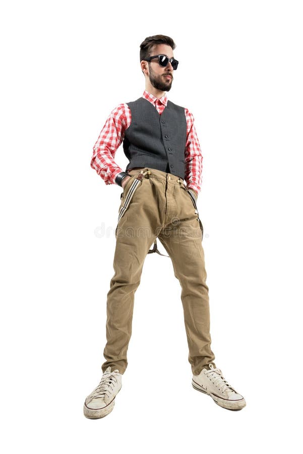 Low Angle Portrait of Hipster Standing with Hands in Pockets Stock ...