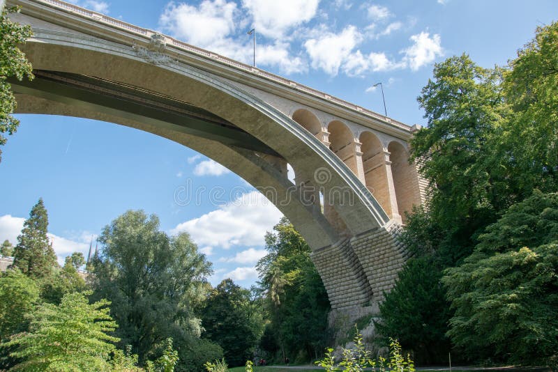 Low-angle Shot of the Adolphe Bridge in Luxembourg Stock Image - Image ...