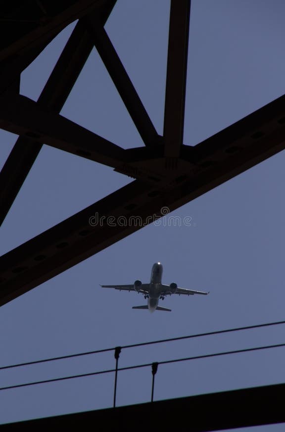 Low Angle Shot of an Airplane Flying Up High in the Sky Stock Image ...