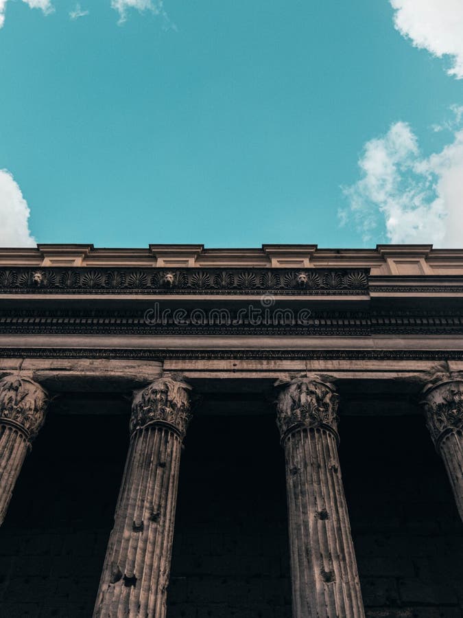 Low Angle Shot of the Ancient Columns. Rome, ITALY Stock Photo - Image ...