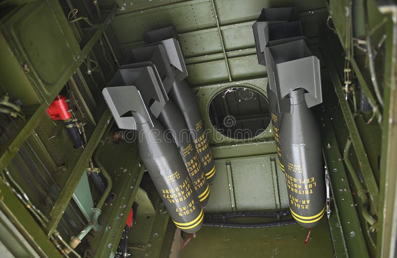 Low Angle Shot of B25 Airplane Fighter-bomber Bay Doors Editorial Stock ...