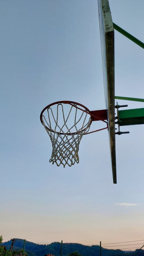 Low Angle Shot of a Basketball Hoop Stock Photo - Image of equipment ...